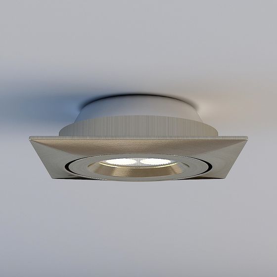 Elegant Low-Poly Embedded Light Fixture 3D model