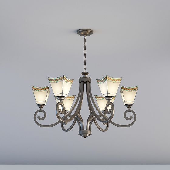 Charming Low-Poly Chandelier 3D model