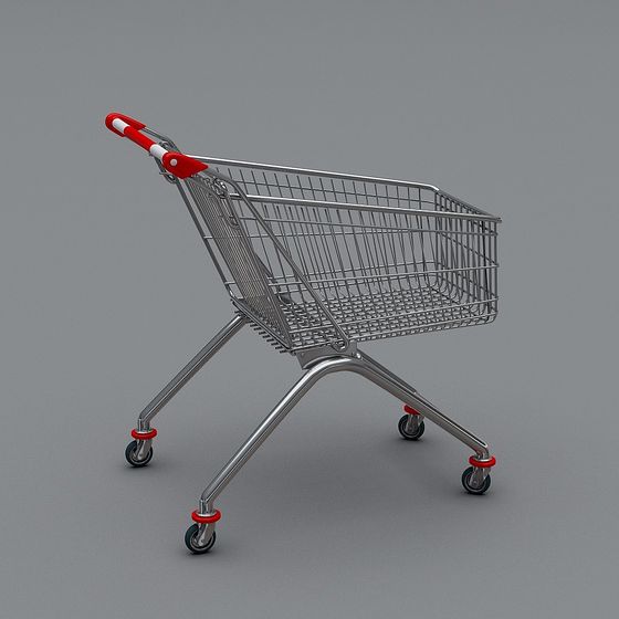 Stylish Shopping Cart 3D Model for Creative Projects