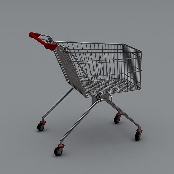 Realistic Supermarket Cart 3D model