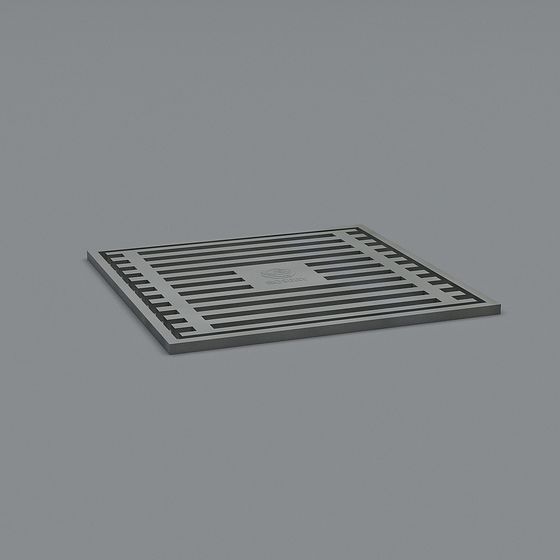 Square Drain Manhole Cover 3D Model – Low-Poly Urban Detail