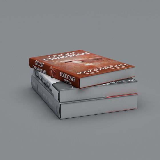 Low Polygon Stack of Books 3D model