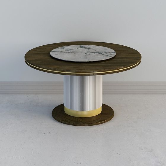 Elegant Low-Poly Round Table 3D model