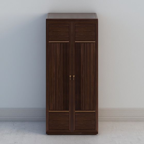 Elegant Low-Poly Wardrobe 3D model