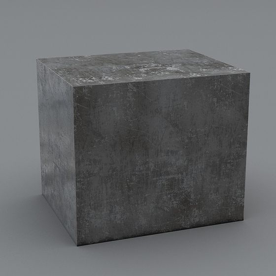 Detailed Concrete Cube 3D model for Creative Projects