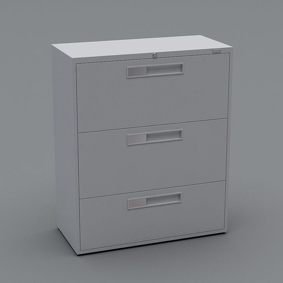 Stylish Low-Poly File Cabinet 3D model
