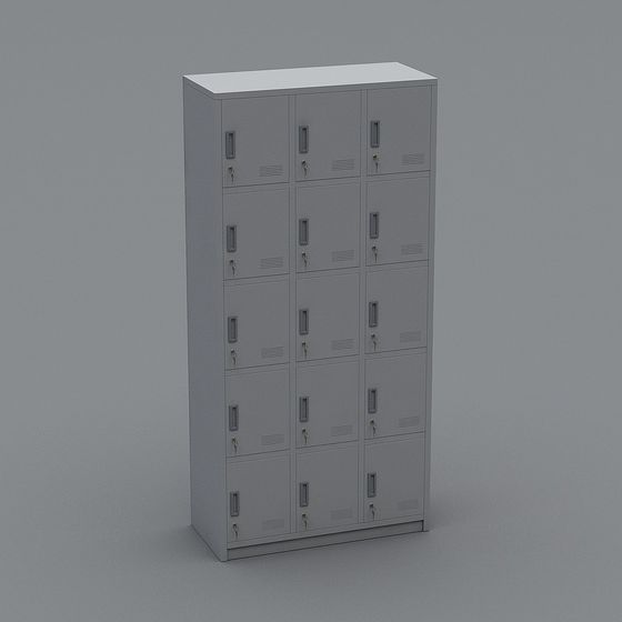 Low Poly School Locker 3D model