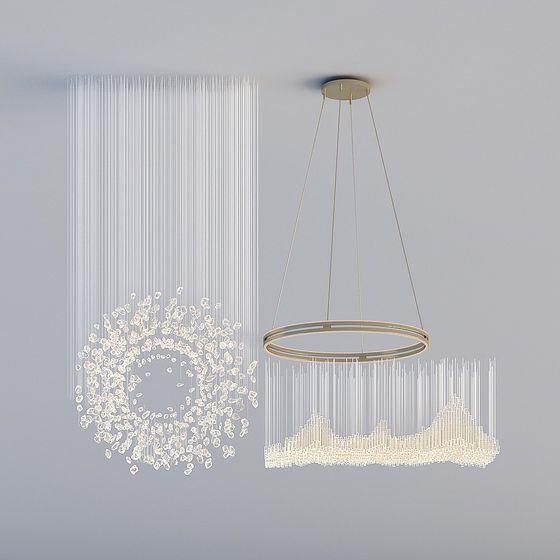 Elegant Low-Poly Pendant Light 3D Model – Mirror Finish