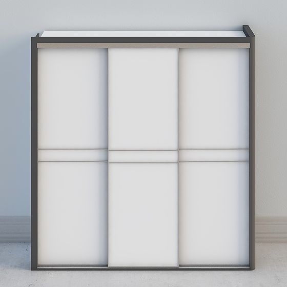 Sleek Sliding Door Wardrobe 3D model