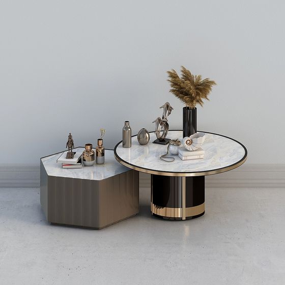 Elegant Low-Poly Coffee Table 3D model for Luxe Spaces