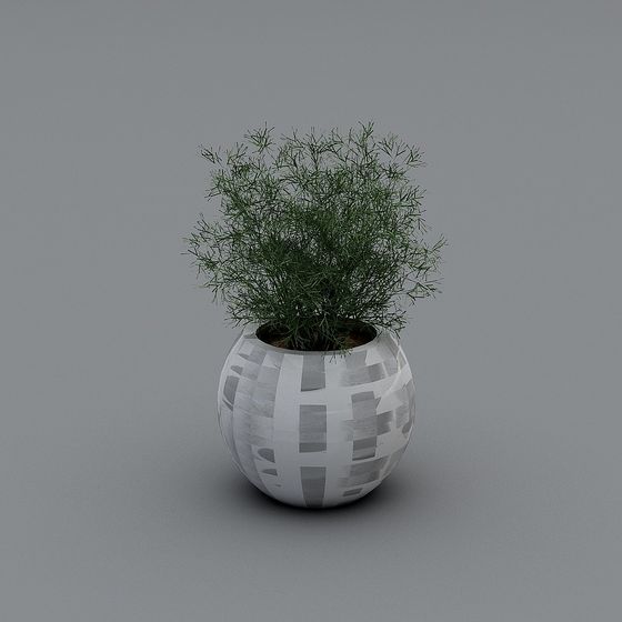 Urban Greenery 3D Model - Low Poly Plant Design