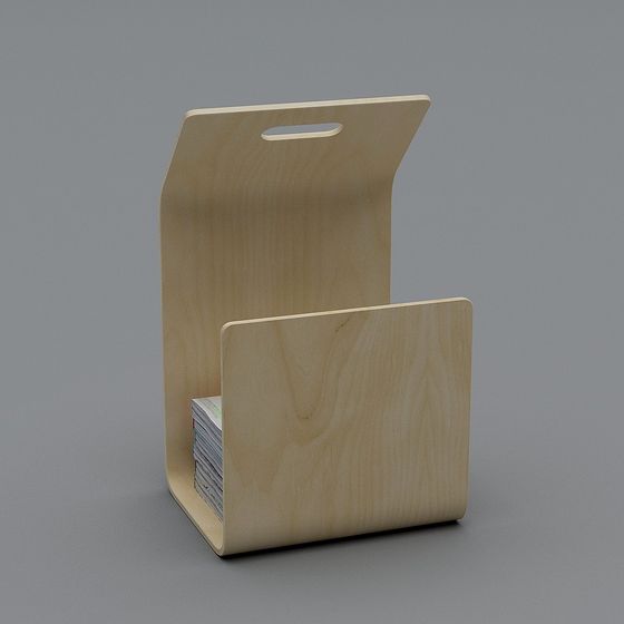 Elegant Low-Polygon Magazine Rack 3D model
