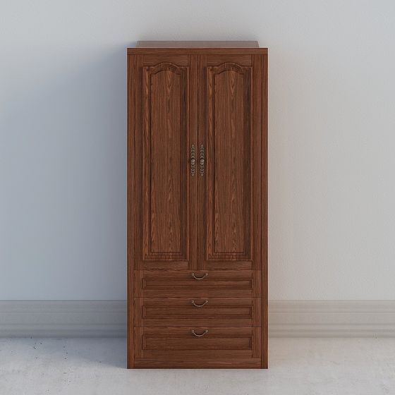 Elegant Low-Poly Wardrobe 3D Model – Classic Meets Modern