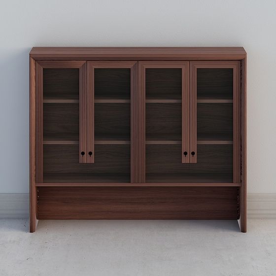 Elegant Wooden Display Cabinet 3D model
