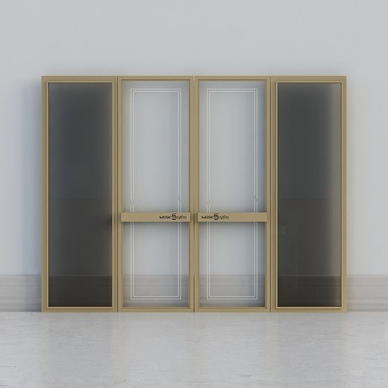 Elegant Glass Sliding Door 3D model for Modern Spaces