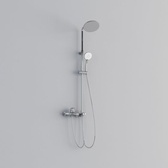 Minimalist Shower System 3D model for Contemporary Bathrooms