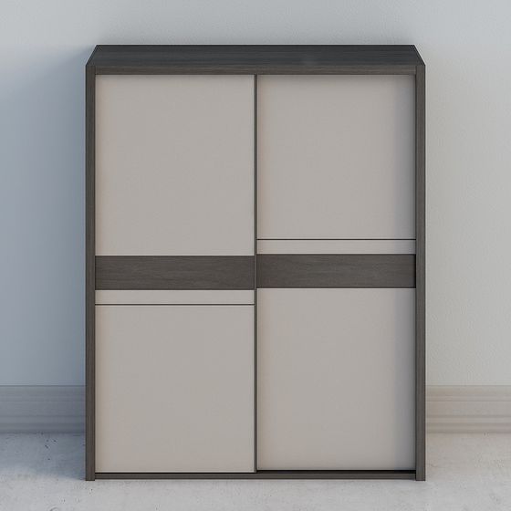 Modern Minimalist Sliding Wardrobe 3D model