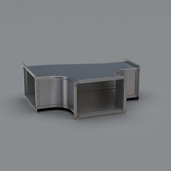 Metal Curved Display Cabinet 3D model