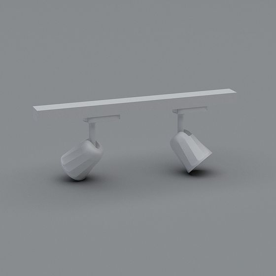 Minimalist Dual-Head Track Light 3D Model – Low-Poly Lighting