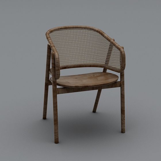 Elegant Low-Poly Chair 3D Model