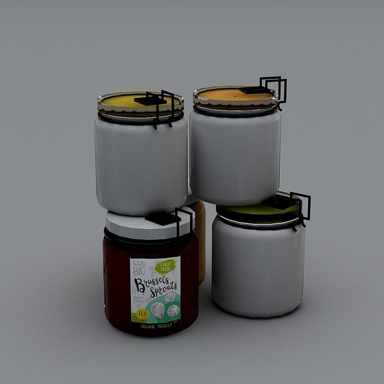 Low-Poly Stylish Jar Collection 3D model
