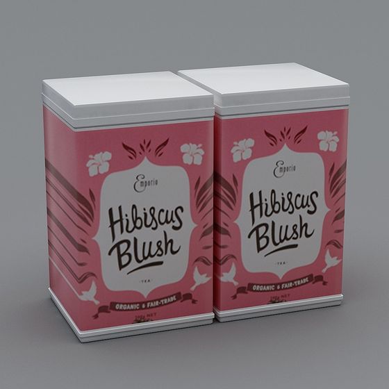 Hibiscus Blush Tea Canister 3D model