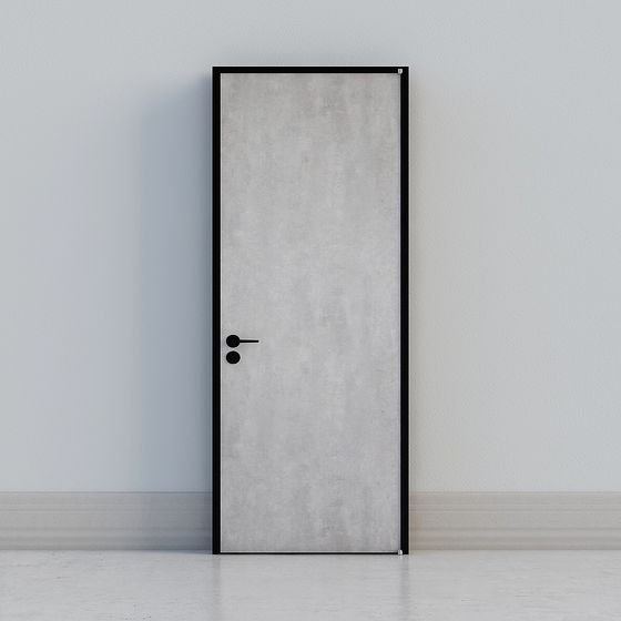 Stylish Minimalist Concrete Door 3D model for Interiors