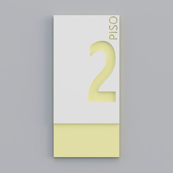 Elegant Floor 2 Sign 3D model for Modern Spaces