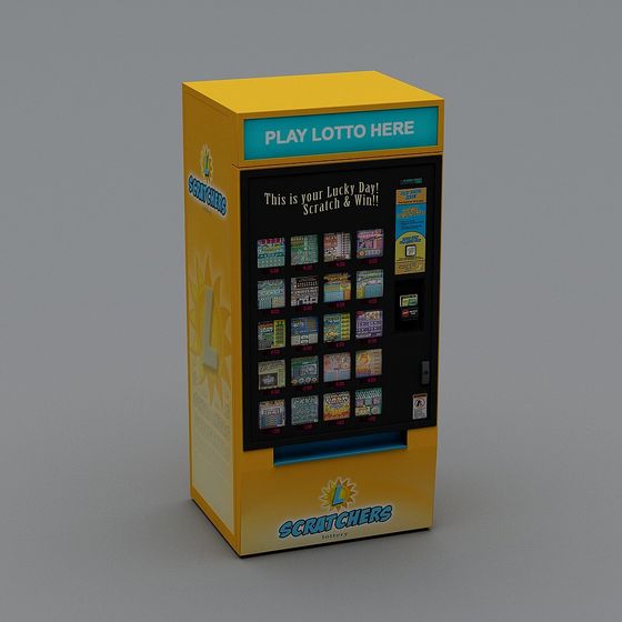 Vibrant Lottery Scratchers Kiosk 3D model