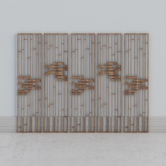 Wooden Partition 3D model for Modern Spaces