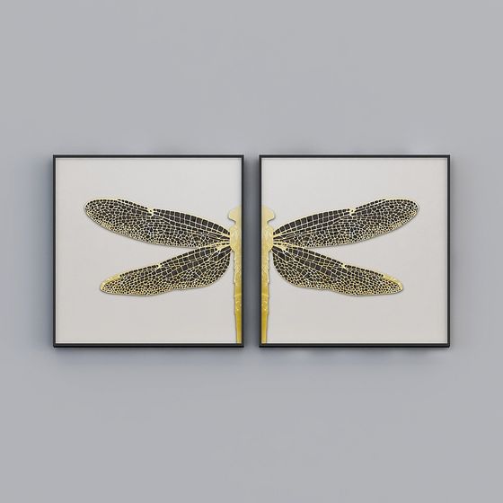 Dragonfly Duo 3D model - Low-Poly Art