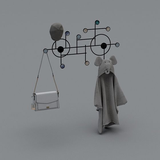 Elegant Low-Poly Wall Hook 3D model