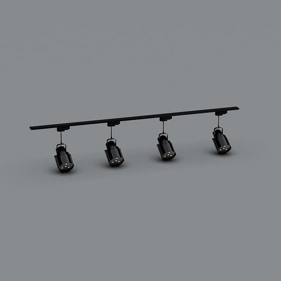 Modern Black Track Light 3D model