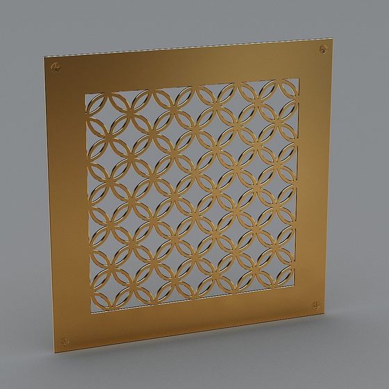 Golden Lattice Panel 3D model