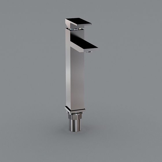 Stylish Low-Poly Faucet 3D Model – Metallic Modern Design