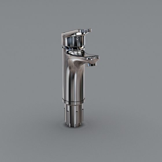 Futuristic Low-Poly Faucet 3D Model