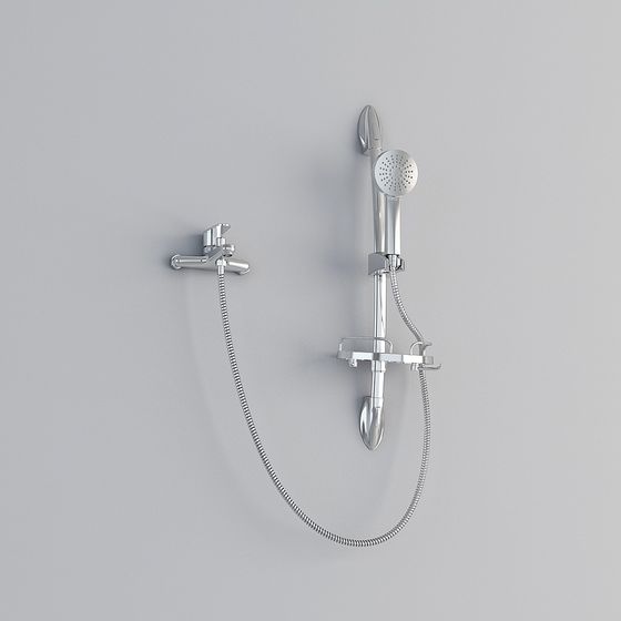 Futuristic Low-Poly Shower System 3D model