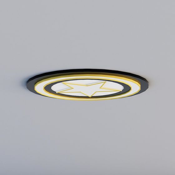 Starlight Ceiling Light 3D Model – Geometric Modern Design