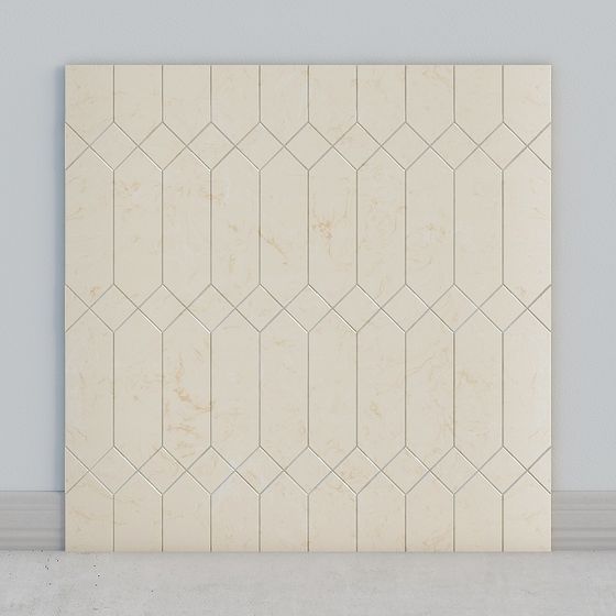 Chic Low-Polygon Tile Wall Panel 3D model for Modern Spaces