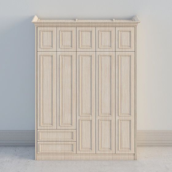 Elegant Low-Poly Wardrobe 3D model for Modern Homes