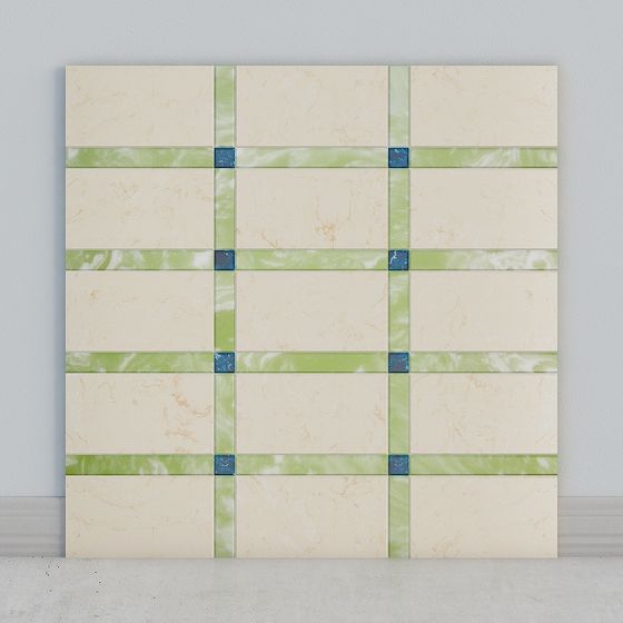 Stylish Low-Polygon Tile Wall Panel 3D model