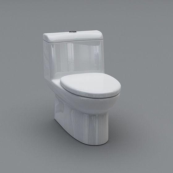 Urban Defender Toilet 3D Model – Low Polygon Minimalist