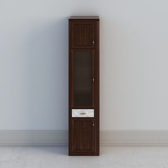 Elegant Wooden Display Cabinet 3D model