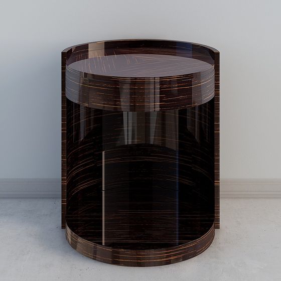 Elegant Half-Round Side Table 3D model