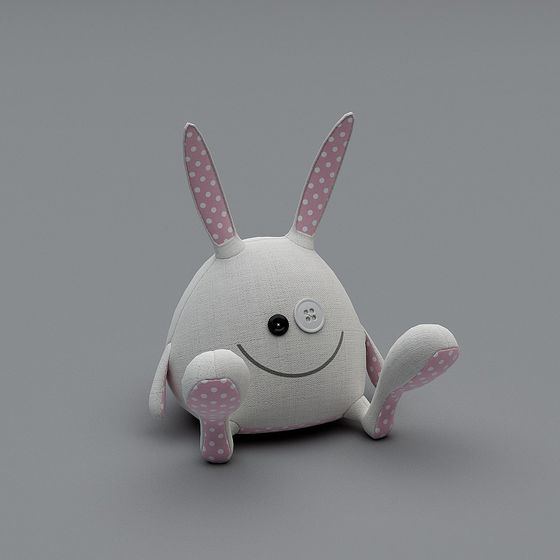 Polka Dot Bunny 3D Model for Creative Projects