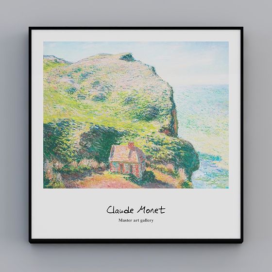 Impressionist Coastal Cottage 3D Model – Monet-Inspired Design
