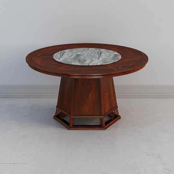 Elegant Round Table 3D model - Low Poly High Detail