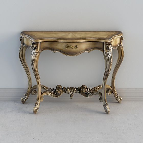 Elegant Rococo Style Console Table 3D model