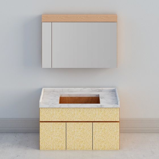 Earth Color Hand-Washing Table 3D Model