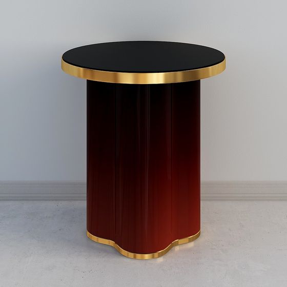 Red Side Table 3D Model – Modern Chic Free
